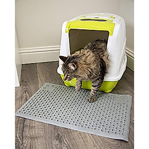 Petlinks Purr-fect Paws Multipurpose Cat Litter Mat - Gray, Medium