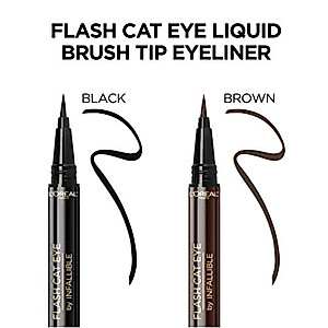 L'Oreal Paris Makeup Infallible Flash Cat Eye Waterproof Liquid Eyeliner, Black, 0.44 oz.