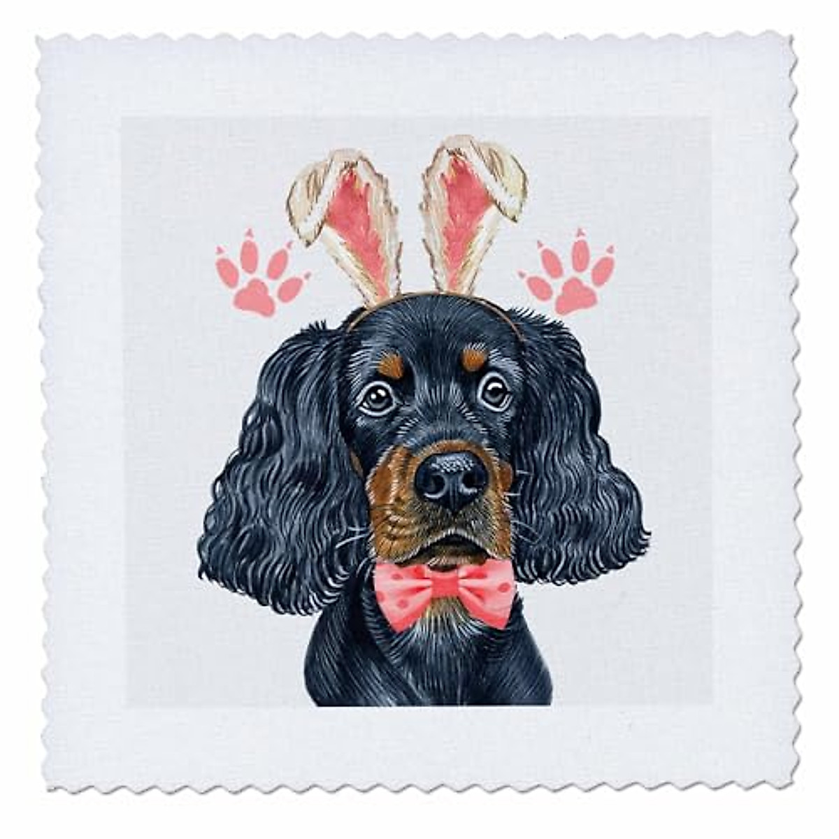 3dRose It's an Easter Bunny and a Gordon Setter Dog for The Dog Lover - Quilt Squares (qs-378944-7)
