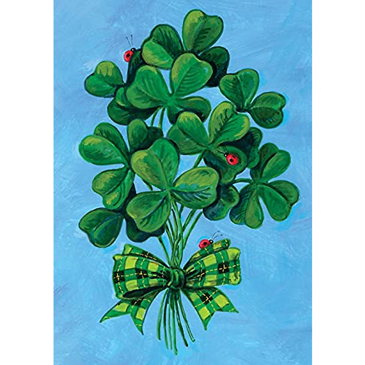 Toland Home Garden 102589 Shamrock Bouquet St Patricks Day Flag 28x40 Inch Double Sided St Patricks Day Garden Flag for Outdoor House St Pats Flag Yard Decoration