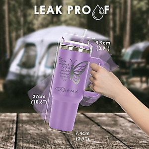LifGif Butterfly - Christian Personalized Tumbler 40 oz Laser Engraved, Insulated Cup with Handle, Lid & Straw, Inspirational Religious Christian Coffee Mugs, Christian Tumbler, Bible Verse Gifts
