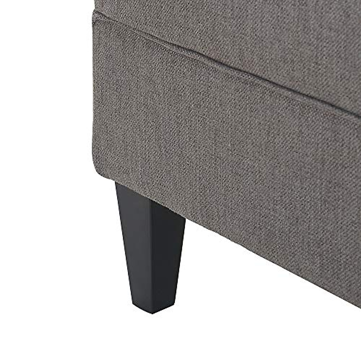 Serta Copenhagen Accent Chair Button Tufted Backrest, Sinuous Spring Seat Cushion, Rubberwood Legs, Upholstery for Living Room, Bedroom and Small Spaces, Polyester Woven Fabric, Modern Gray