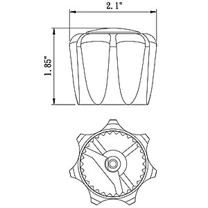 Dura Faucet DF-RKS RV Replacement Hot and Cold Smoked Acrylic Knobs for Faucet