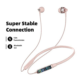 SoundMAGIC S20BT Neckband Bluetooth Headphones Wireless Earphones HiFi Stereo in Ear Headset with Microphone Lightweight Sports Earbuds Long Playtime Stable Connection Pink
