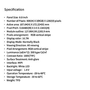 RADXA Display 8 inch HD touch Screen Display for RADXA ROCK 5B