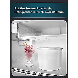 Ice Cream Maker Machine, INTASTING 1.6 Quart Frozen Yogurt-Sorbet, Auto Shut-Off, Double-Insulated Freezer Bowl, Suitable for Homemade Ice Cream, Gelato