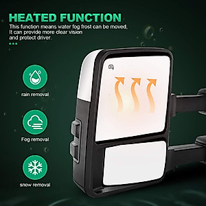 AUTOMUTO Towing Mirror Driver and Passenger Side Tow Mirrors Fit Compatible with 1999-2007 For Ford for F250/for F350/for F450/for F550 Super Duty Power Adjusted Chrome Heated Turn Signal Light