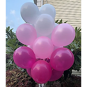 100 Pcs 12 Inch Rose Red Pink White Balloons Decorations, Birthday Wedding Baby Shower Party Balloons Decorations