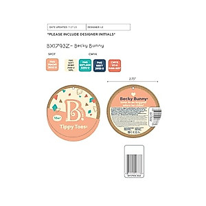 B. toys- B. softies- 15" Plush Bunny- Soft Stuffed Animal for Baby, Toddler, – Orange & Pastel Outfit- Washable Rabbit- Tippy Toes- Becky Bunny- 0 Months +