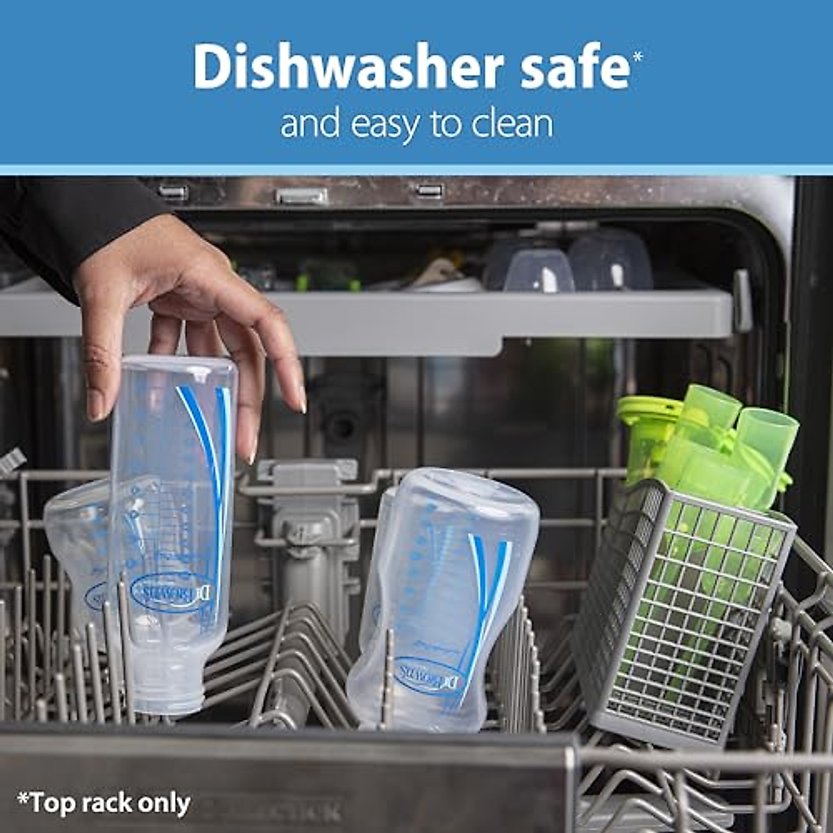 Dr. Brown's Natural Flow® Anti-Colic Options+™ Wide-Neck Bottle Essentials Gift Set with Breast-Like Nipple,100% Silicone HappyPaci™ Pacifier and Baby Bottle Travel Caps