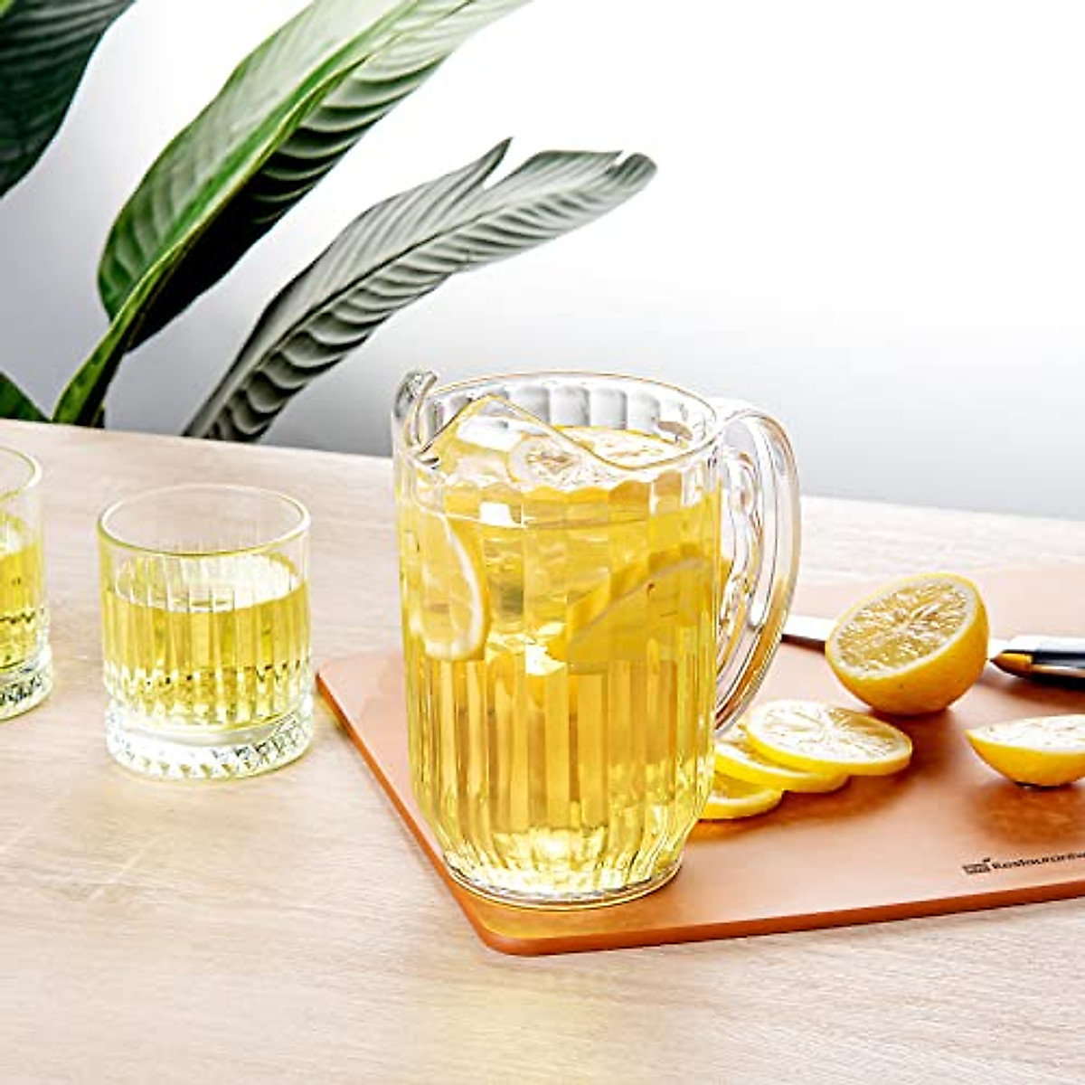 Restaurantware Base 32 Ounce Beer Pitcher, 1 Durable Restaurant Pitcher - Hard Plastic, Serve Soda, Lemonade, Juice, or Sangria, Clear Plastic Water Pitcher, For Bars, Parties, or Homes