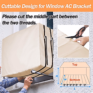 Window Air Conditioner Cover Outside Unit for Winter Insulation, Window AC Covers with 3 Layers Insulation, Waterproof & Dust-Proof Air Conditioner Covers for Window Units, 21"Lx15"Hx16"D - Beige