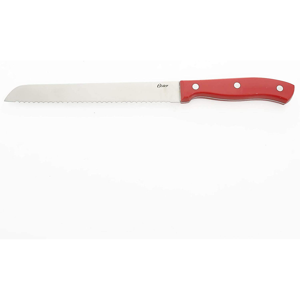 Oster Evansville 14 Piece Stainless Steel Cutlery Block Set, Red Handles