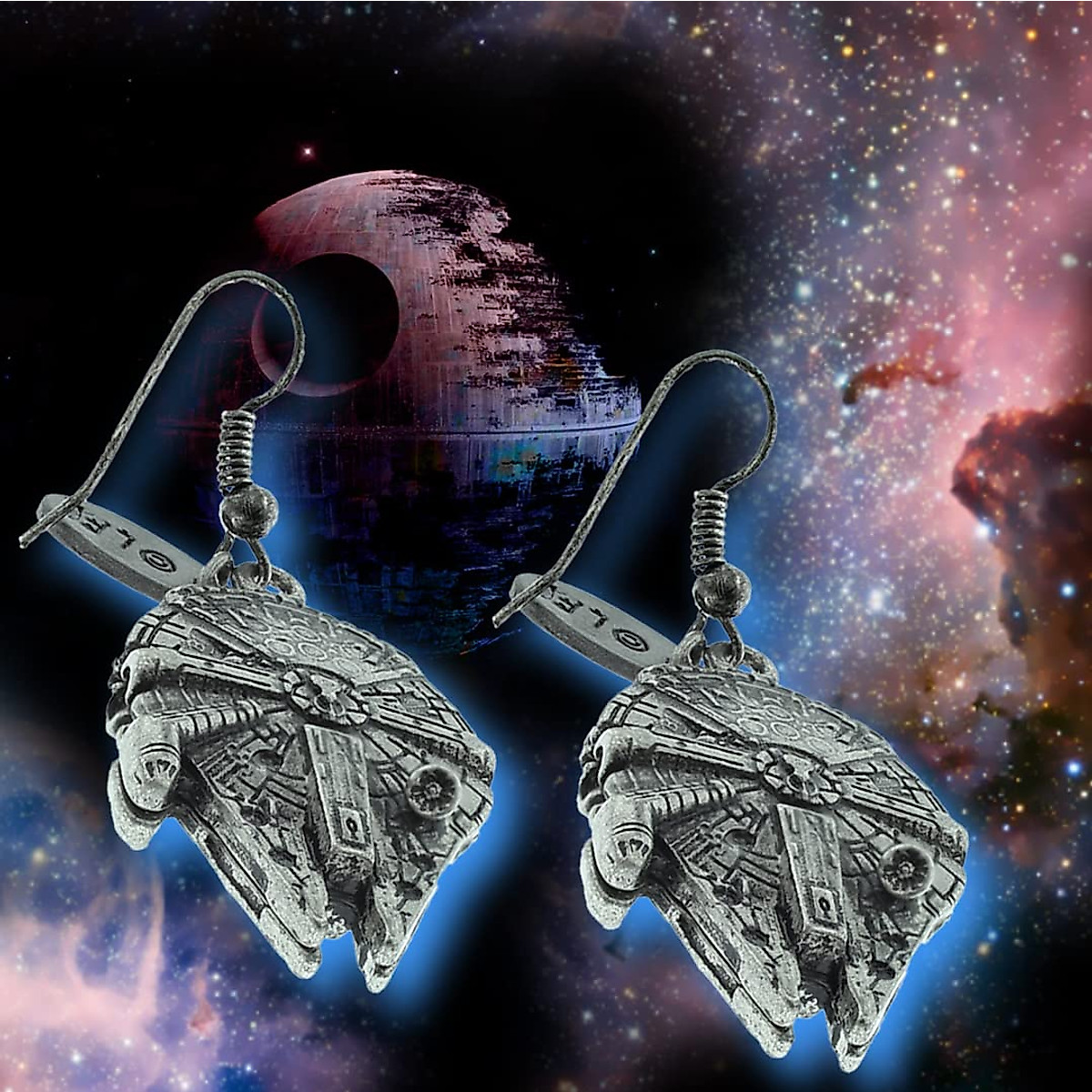 Star Wars Millennium Falcon 3D Dangle Earrings