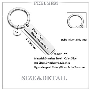FEELMEM Lovers Long Distance Relationship Gift My Greatest Adventure Keychain