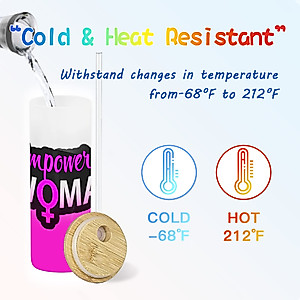 AGH 6 Pack Sublimation Glass Tumbler, Frosted Sublimation Glass Blanks with Bamboo Lid & Straw, 25oz Gradient Color Cup Tumblers Beer Can Glass Straight Sublimation Glass Tumbler, for Iced Coffee