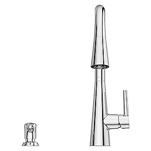 Pfister Barulli Kitchen Faucet with Pull Down Sprayer and Soap Dispenser, Single Handle, High Arc, Polished Chrome Finish, F5297BARC
