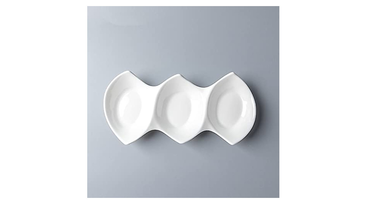 YARNOW 3-Compartment Ceramic Serving Platter - Elegant 11-Inch Tray