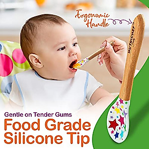 NutriChef Round Bamboo Baby Plate, Star Plate