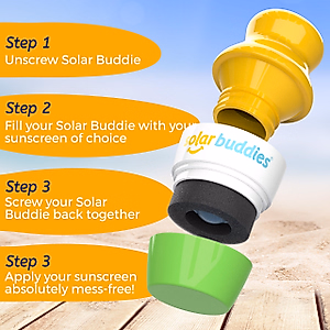 Green Bag Bundle Set For Solar Buddies Refillable Roll On Sunscreen Suncream Applicator Bag Bundle With Applicator Carabina Clip For Families, Kids, Adults, Travel Set