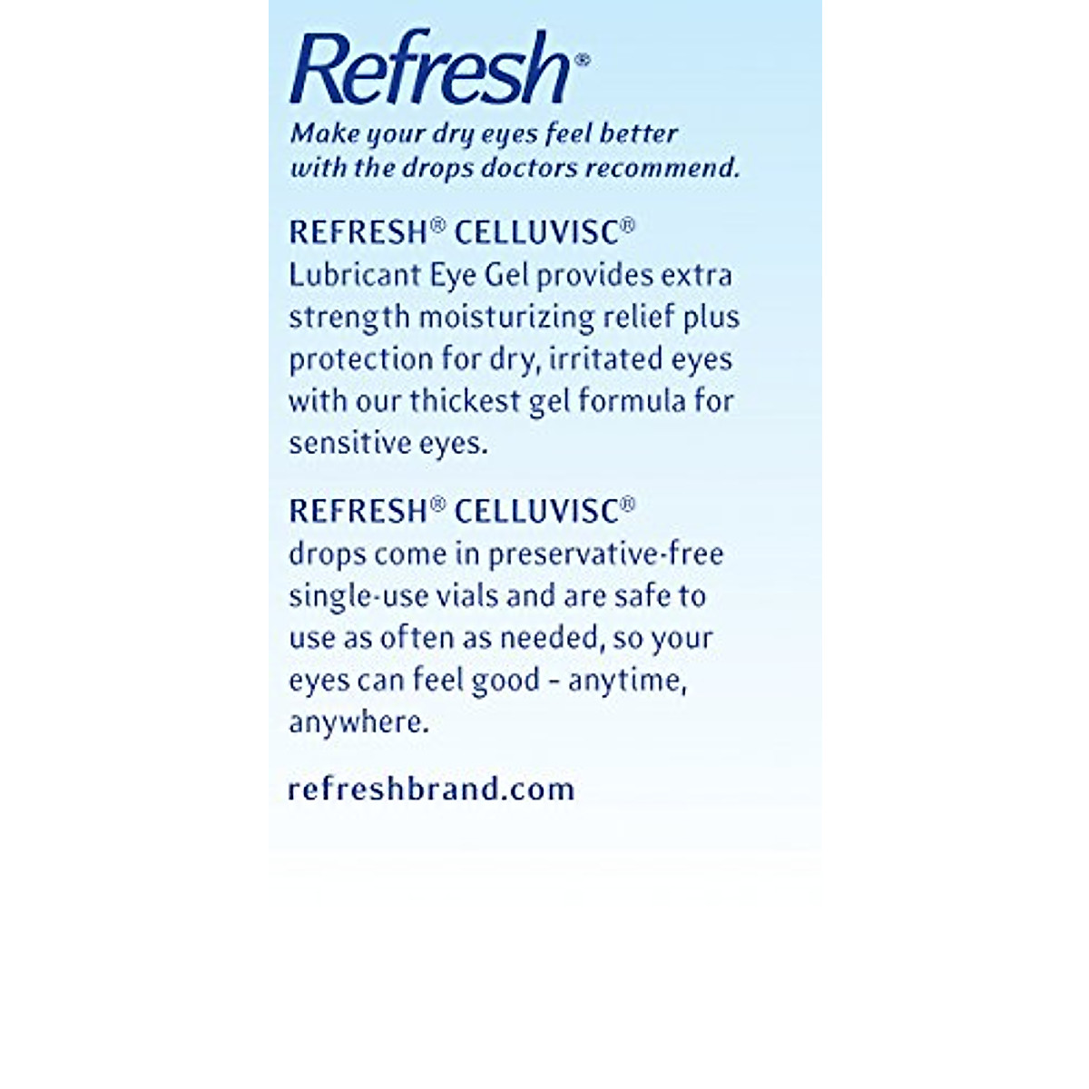 Refresh Celluvisc Lubricant Eye Gel Drops, Single-Use Containers, 30 Count (Pack of 1)