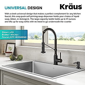 KRAUS Kitchen Soap and Lotion Dispenser in Spot-Free Black Stainless Steel, KSD-54SFSB