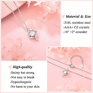 PINKDODO Mothers Day Gifts for Mom from Daughter, Mother Daughter Necklace, Mom Gifts from Daughter, Mother's Day Christmas Gifts for Mother Mom Daughter Necklace Gift