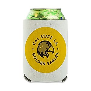 California State University Los Angeles Golden Eagles Logo Can Cooler - Drink Sleeve Hugger Collapsible Insulator - Beverage Insulated Holder