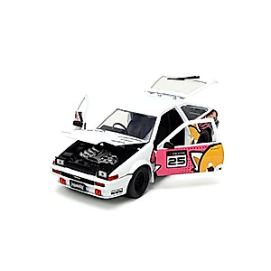 Jada Toys Sanrio 1:24 1986 Toyota Trueno (AE86) Die-cast Car & Aggretsuko Figure, Toys for Kids and Adults (33725)