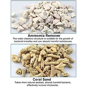 SimiAqua Biological Filter Media - Bio Balls Ceramic Rings Set with Mesh Bag for Aquarium Filter, Pond and Fish Tank (500g, 1.1lb)