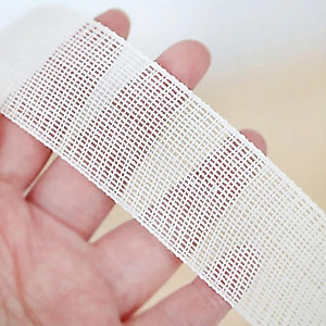 ArrErr 2 Yards Fishbone Boning Lining 3.5cm Width Cloth Webbing Strap Support Tape for Wedding Dress Edge Sewing DIY Skirts Corset Vest Bodice Bustier Fabric, beige, AE-117