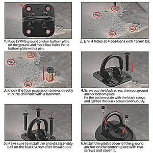 EYPINS Security Ground Anchor,Heavy Duty Alloy Steel Anti-Theft Wall Anchor Lock for Securing Motorcycles,Bicycles,Scooters,Chain Locks,Security Wall Anchor Floor Anchor Permanent Locking Point