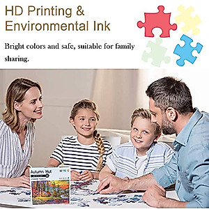 Jigsaw Puzzles 1000 Pieces for Adults and Kids – Large Format Thick Lasting Jigsaw Puzzle for Teens (Autumn Hut)