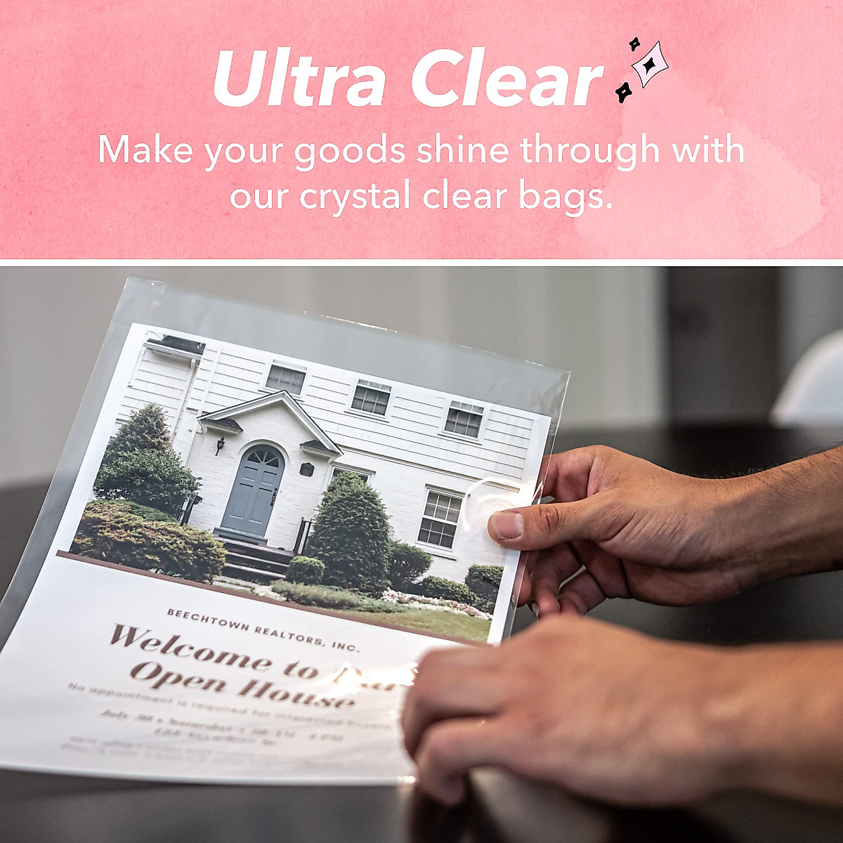 Pack It Chic - (1000 Pack) Clear Resealable Polypropylene Bags - Fits Prints, Photos, Documents - Self Seal (9" X 12")