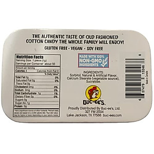 Buc-ee's Sugar Free Cotton Candy Flavored Breath Mints, Gluten Free, Four Tins of 50 Mints (200 Mints Total)