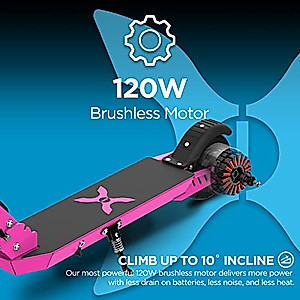 Hover-1 Flare Electric Scooter | 8MPH, 3M Range, 6HR Charge, Speed-Battery Indicator, 6 Inch Front & 5.5 Inch Back Solid Tires, 132 LB Max Weight, Cert. & Tested - Safe for Kids