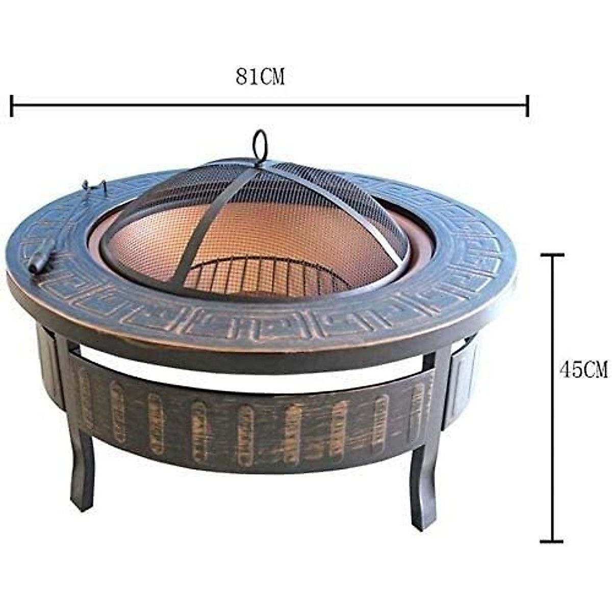 LEAYAN Garden Fire Pit Portable Grill Barbecue Rack Fire Pit Bonfire Wood Burning Patio Coal Grill Firepit for Grill Charcoal Grill with Spark Screen Poker with Cover BBQ Cooking for Camping Backyard