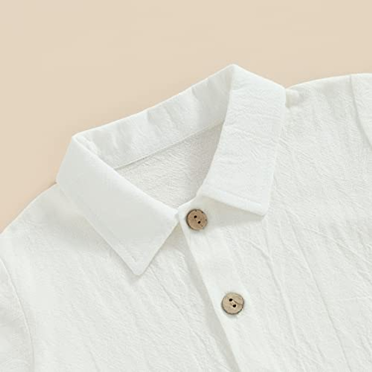 Karuedoo Toddler Baby Boy Clothes Cotton Linen Short Sleeve Button Down Shirt Shorts Set 2Pcs Summer Outfits (A-White Green, 3-4 Years)