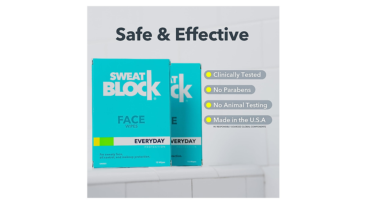 SweatBlock Antiperspirant Face Wipes - Control Shine