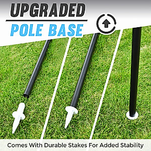 Patiassy Professional Badminton Set with Carbon Aluminum Badminton Rackets Set of 4, Outdoor Portable Badminton Net with Winch System, 2 Goose Feather Badminton Shuttlecocks, Boundary and Carrying Bag