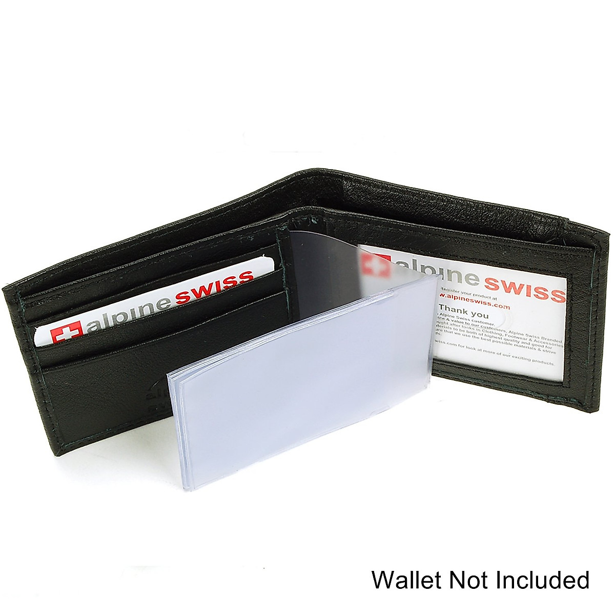 Alpine Swiss Set of 2 Wallet Inserts 6 Pages Credit Card Holder Picture Windows