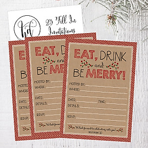 25 Christmas Party Invitations For Holiday Party Invitations - Pre Christmas Dinner Invitations Winter Birthday Invitations, Christmas Party Invites Adults Christmas Open House Invitations Xmas Party