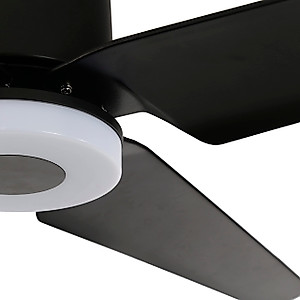 FINXIN Indoor Ceiling Fan Light Fixtures Black Remote LED 54 Ceiling Fans For Bedroom,Living Room,Dining Room Including DC Motor,4-Blades,Remote Switch