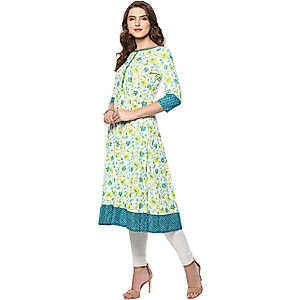 Janasya Indian Tunic Tops Cotton Kurti for Women (JNE2086-KR-389-S)