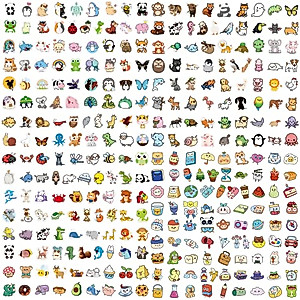 310 Pcs Cute Animal Stickers for Kids, Water Bottle Food Stickers Waterproof Vinyl Phone Skateboard Laptop Stickers, Aesthetic Sticker Packs for Boys Girls Teens