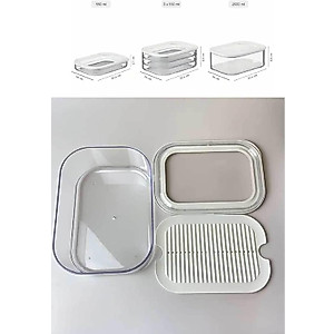 GXNNQ Food Storage Boxes with Lid,Bacon Lunch Meat Container for Refrigerator, Meal Prep Containers,for Salami, Cold Cuts, Turkey, Bologna, Deli and Luncheon Meat, BPA Free (3 layer 2pcs)