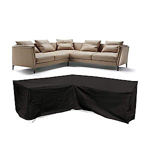 FLR Patio Furniture Cover 117x117Inches V Shaped Sectional Sofa Cover Waterproof Dustproof Furniture Protection Corner Sofa Cover for Outdoor Indoor Veranda
