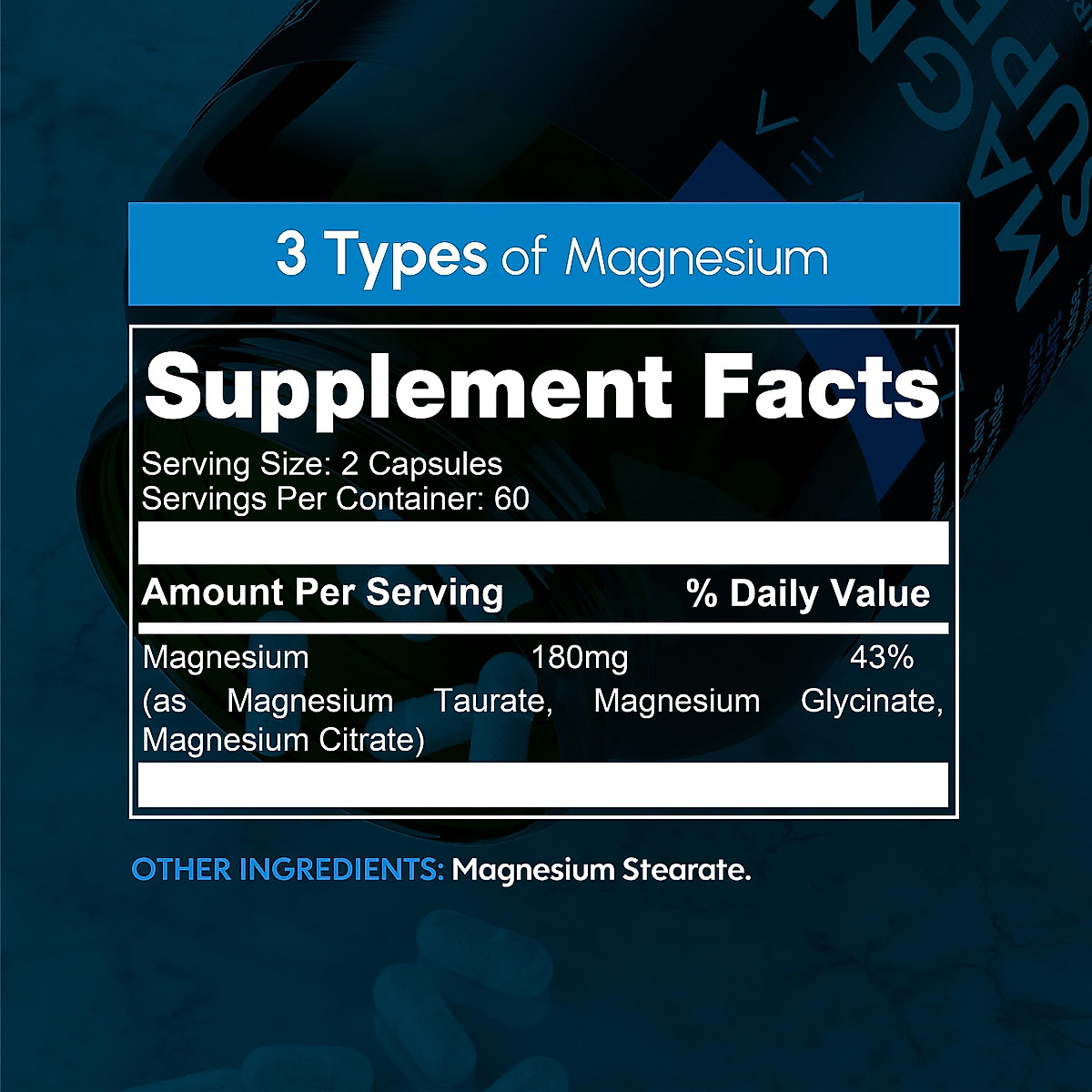 Zenavea - Triple Magnesium Complex Supplement (120 Vegan Capsules) - 180mg of Magnesium Glycinate Taurate and Citrate - Calm Magnesium Complex Supplements