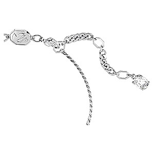 SWAROVSKI Matrix Bracelet, Woven Heart-Shaped Motif with Clear Crystals on a Rhodium Finished Chain, Part of the Matrix Collection