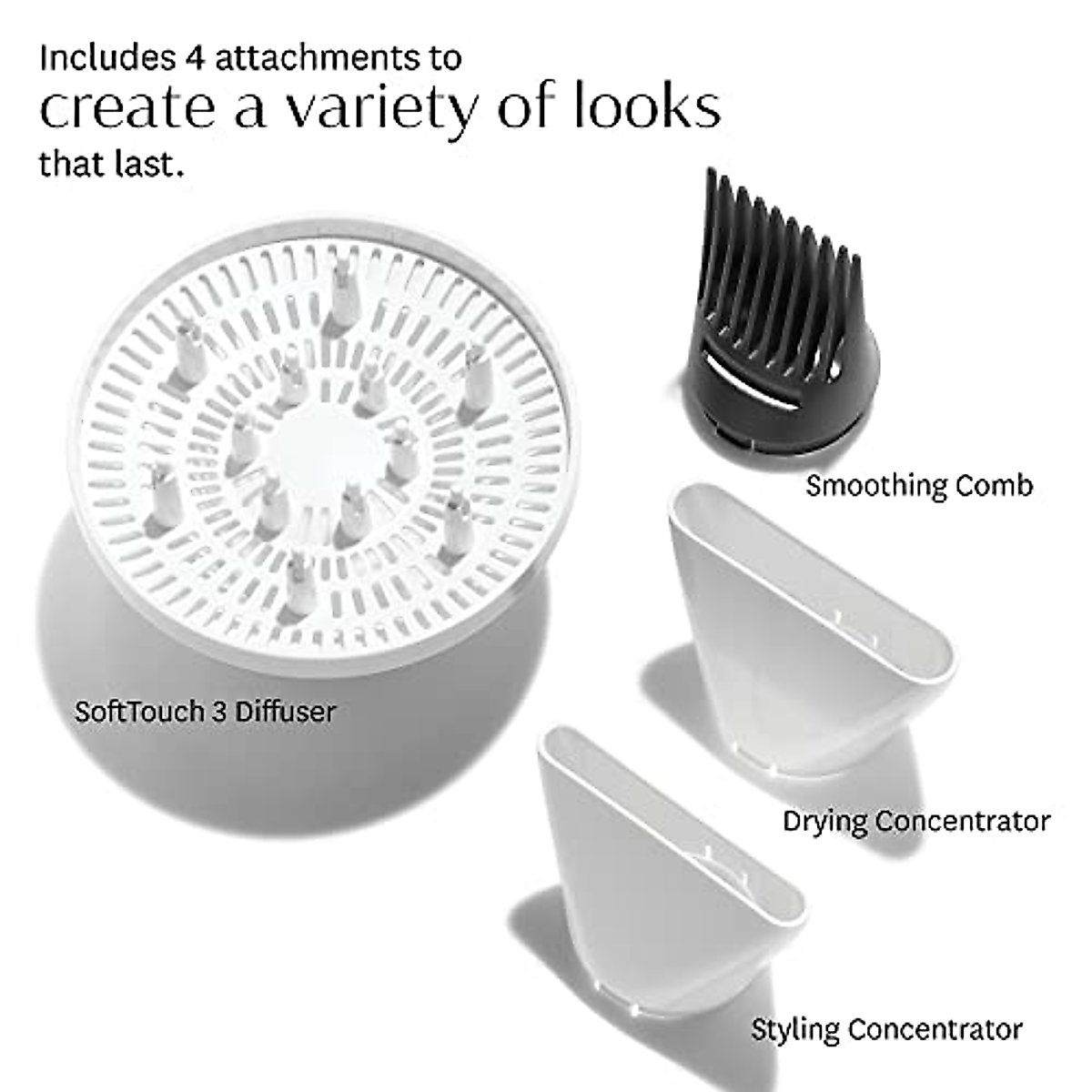 T3 Featherweight StyleMax Professional Ionic Hair Dryer with Custom Heat Automation & 4 Attachments, Fast Drying, Lightweight with 5 Heat & 3 Speed Settings, 2 Concentrators, Diffuser & Smoothing Comb